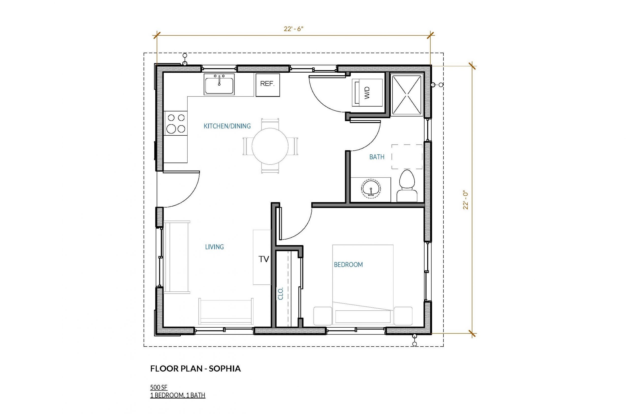 Sophia 500 Sq Ft Shop Domum